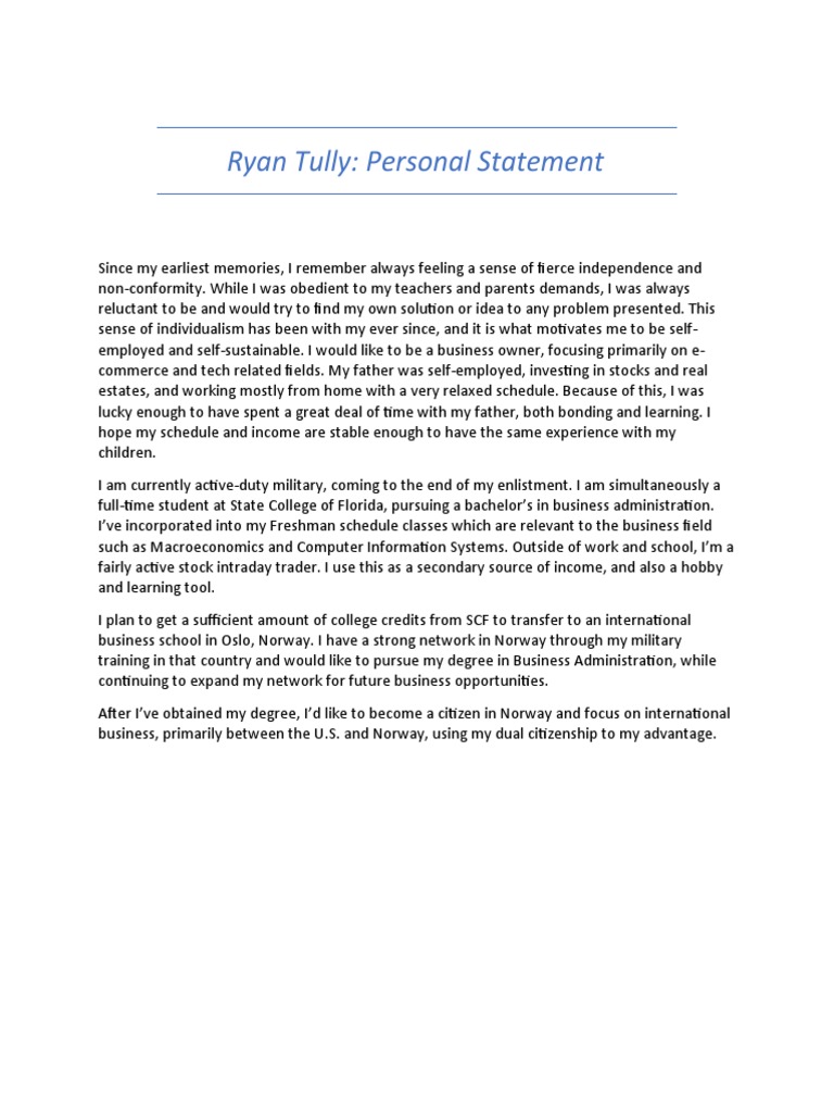 Personal Statement