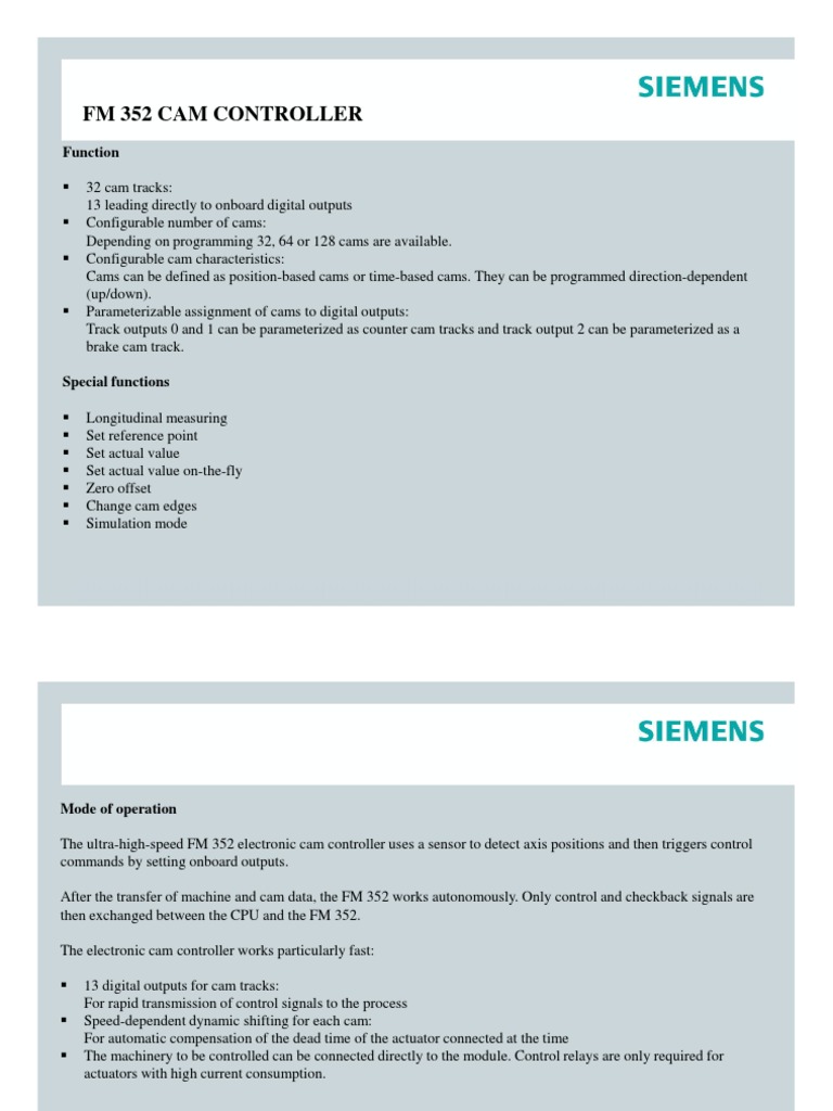 Configurable Cam Controller for Rapid Transmission of Control Signals ...
