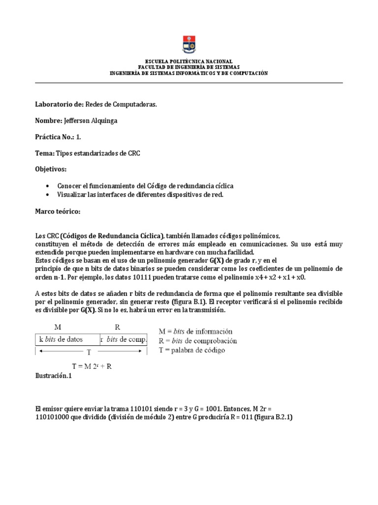Codigos CRC | PDF | Poco | Arquitectura de Computadores