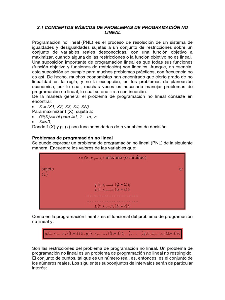 Unidad 3. Programación No Lineal - Investigación de Operaciones | PDF ...