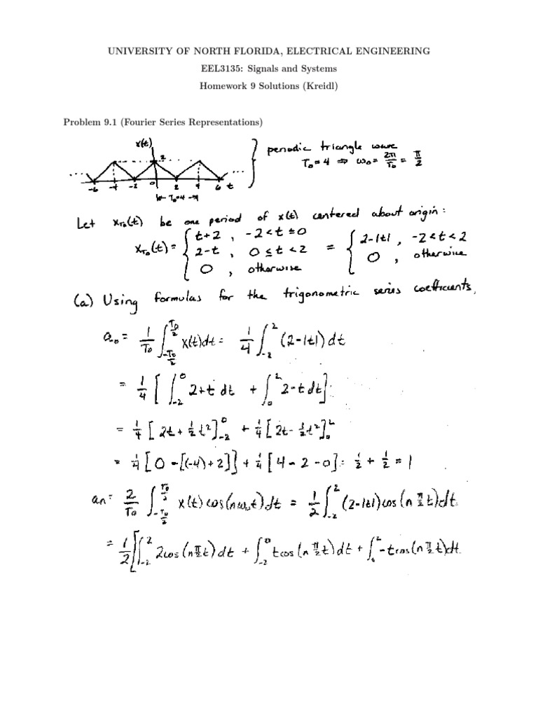 University of North Florida, Electrical Engineering EEL3135: Signals ...