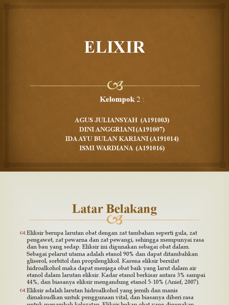 Pengertian dan Jenis Eliksir | PDF