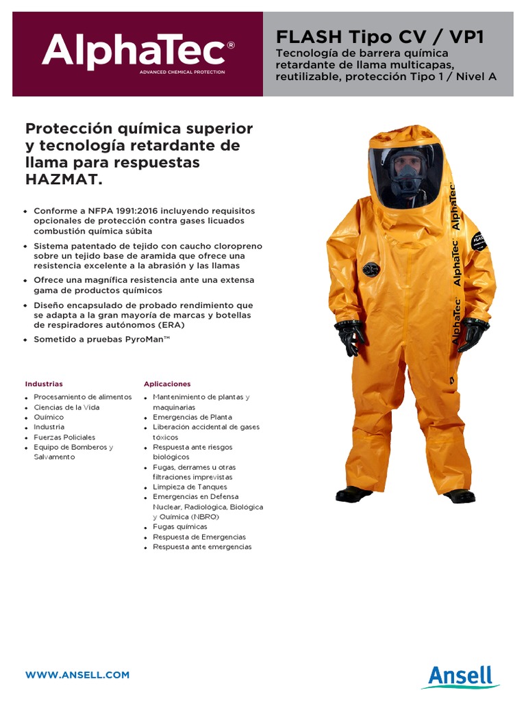 Alphatec FLASH | PDF | Productos quimicos | Ropa