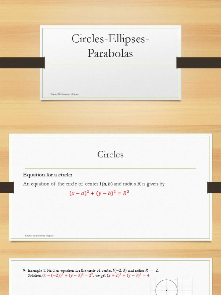 Circles-Ellipses-Parabolas: Chapter 12: Geometry of Space | PDF ...