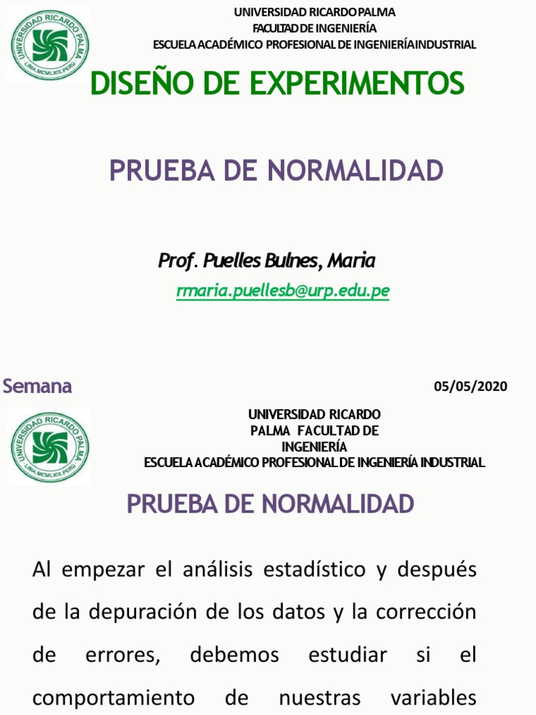 Sem02-PRUEBA DE NORMALIDAD PDF | PDF | Distribución normal | Estadísticas
