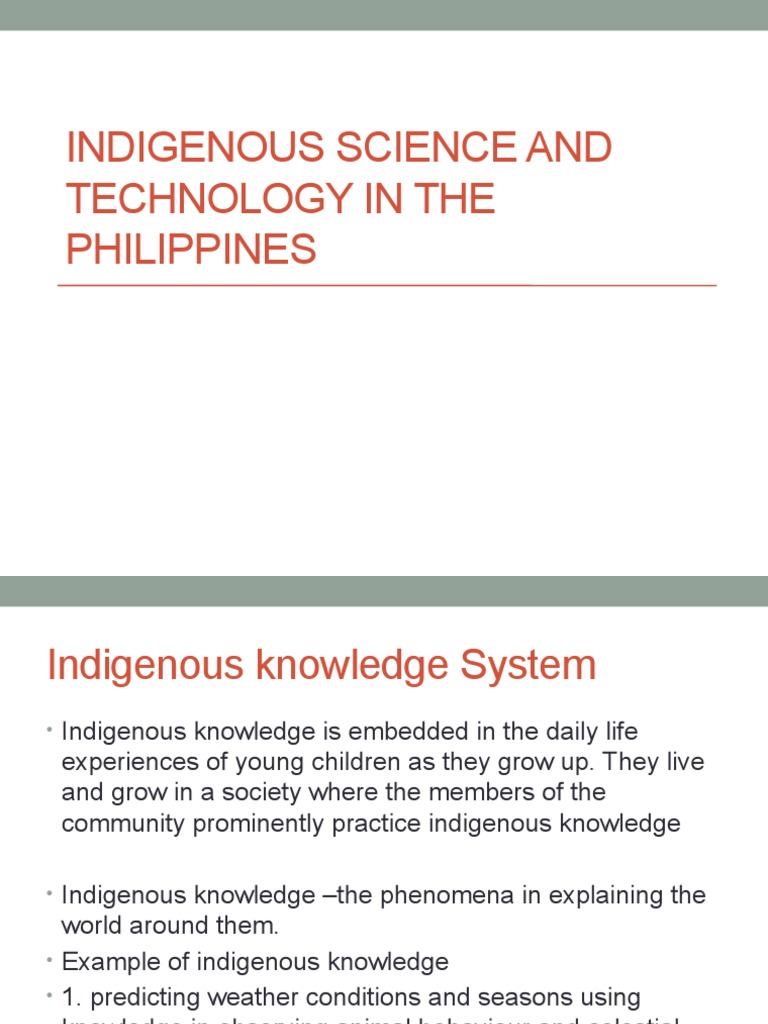 Indigenous Science Practices in the Philippines | PDF | Technology ...