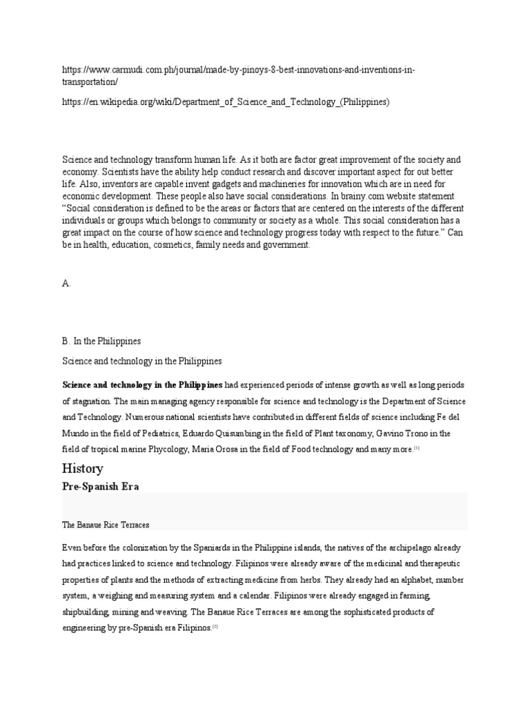 History: Pre-Spanish Era | PDF | Philippines | Science