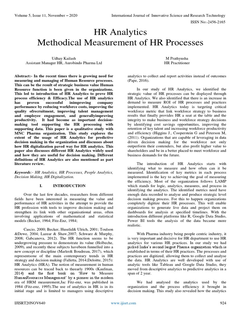 HR Analytics Methodical Measurement of HR Processes | PDF | Analytics ...