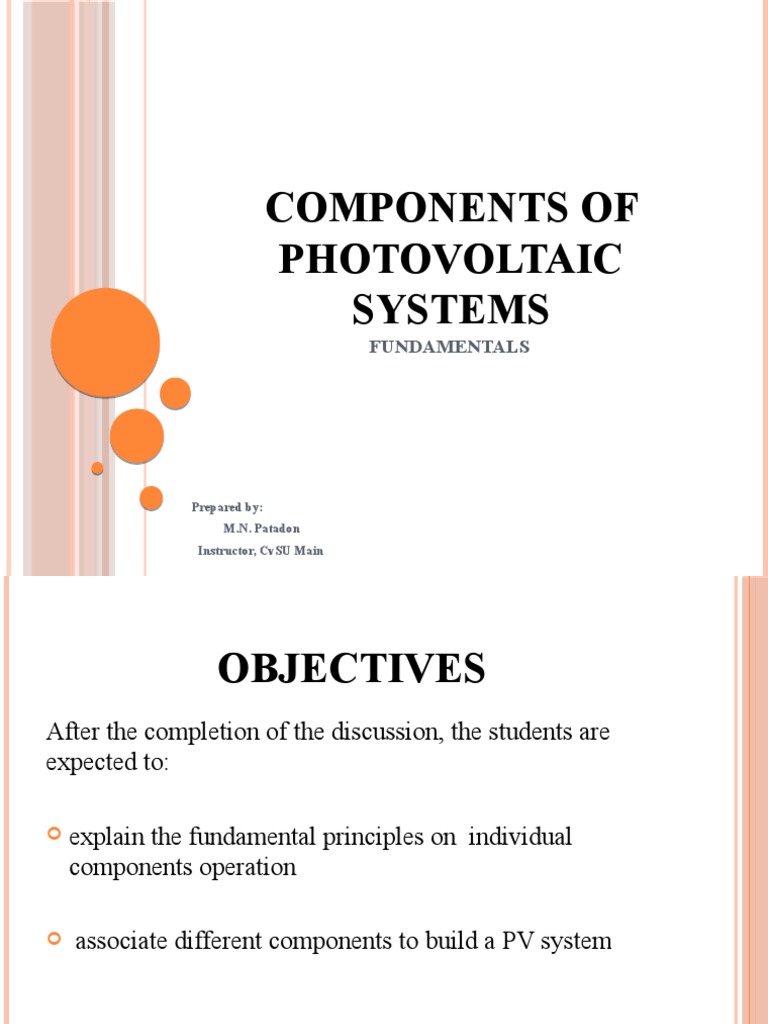 Understanding Photovoltaic System Components | PDF | Solar Panel ...