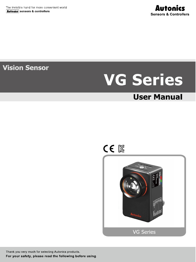 Manual - Autonics Vision Sensor VG | PDF | Optical Filter | Power Supply