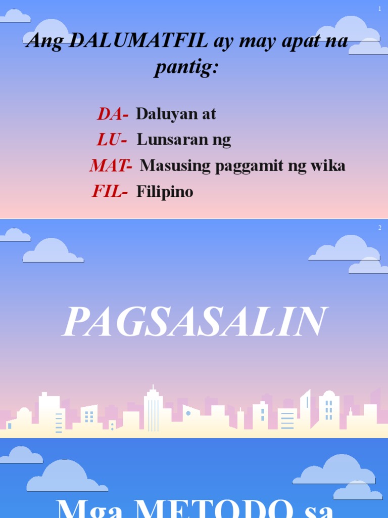 3ang Mga METODO Sa Pagsasalin | PDF