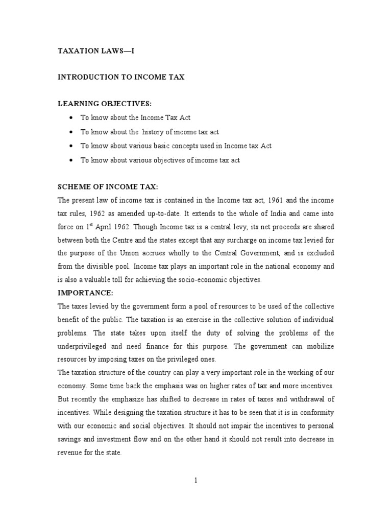 Income Tax Overview for B.Com Students | PDF | Income Tax | Tax Deduction