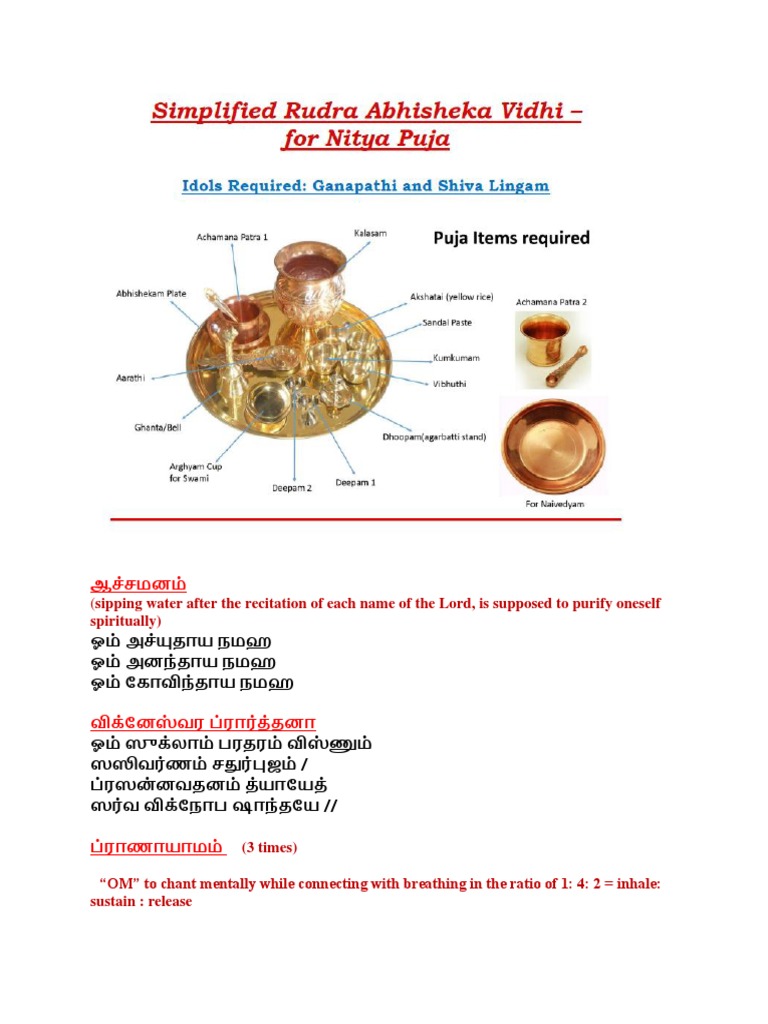 Abisekham Nithya RUDRA Puja | PDF