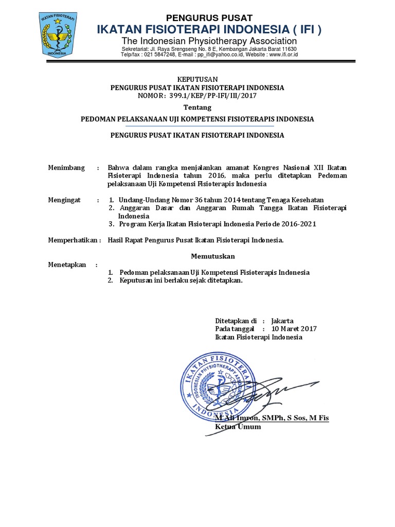 Pedoman Ukom Fisioterapi | PDF