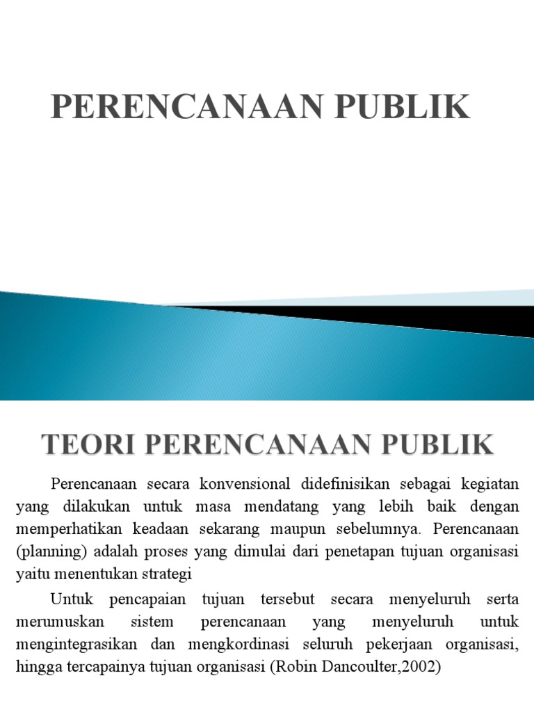 Materi Teori Perencanaan Publik | PDF