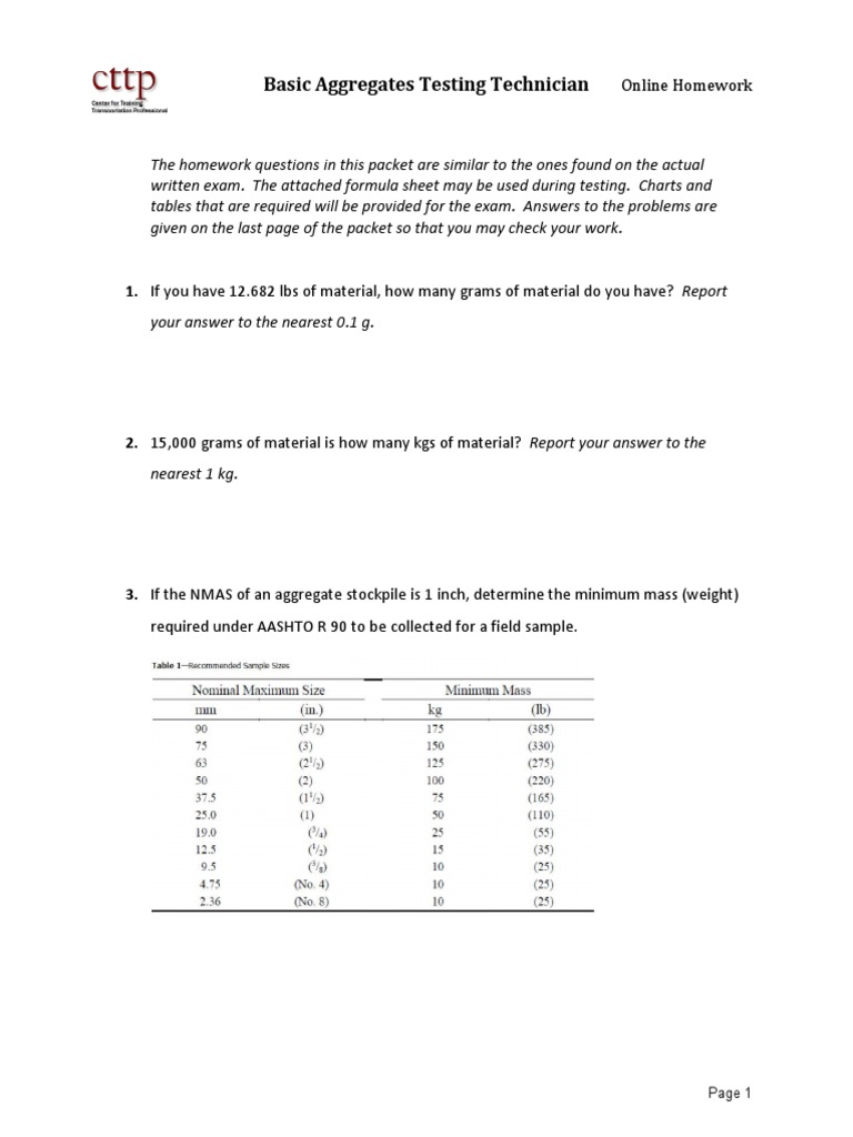 Basic Aggregates Practice Problems | PDF | Construction Aggregate | Weight
