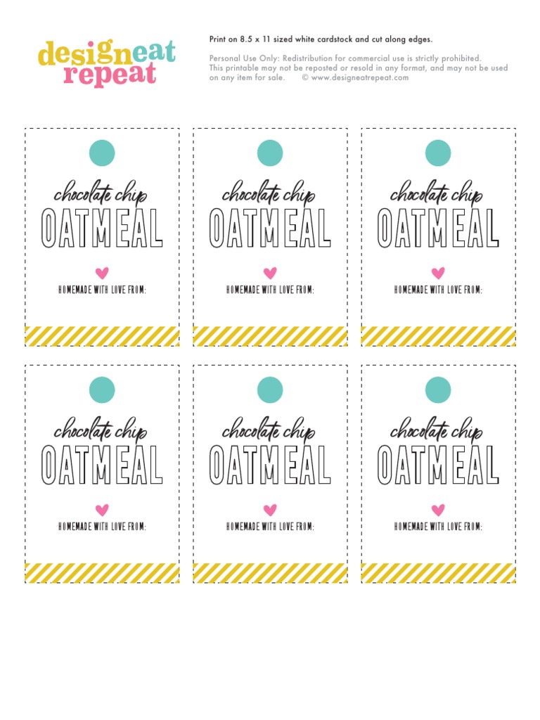 Homemade Cookie Tag Printable | PDF