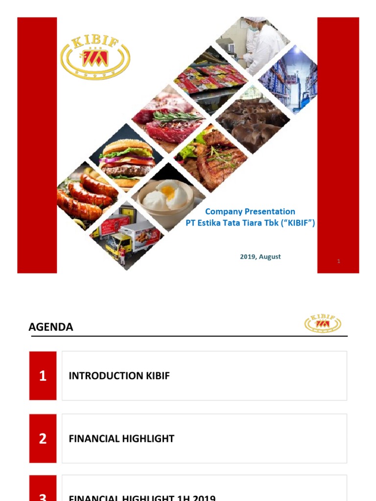 Company Presentation PT Estika Tata Tiara TBK ("KIBIF") : 2019, August ...