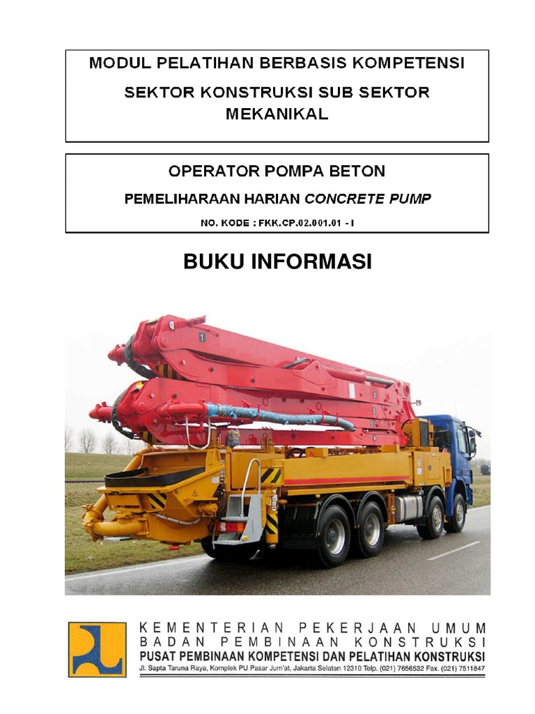Pemeliharaan Harian Operator Pompa Beton | PDF | Komputer