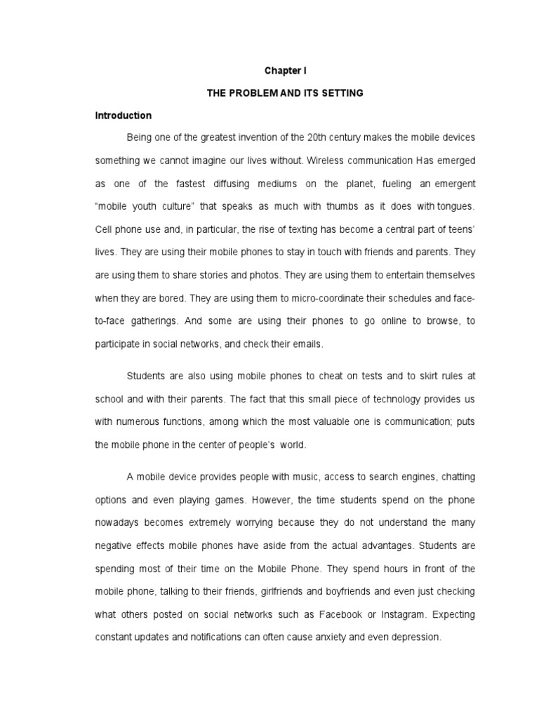 The Problem and Its Setting | PDF | Text Messaging | Mobile Phones