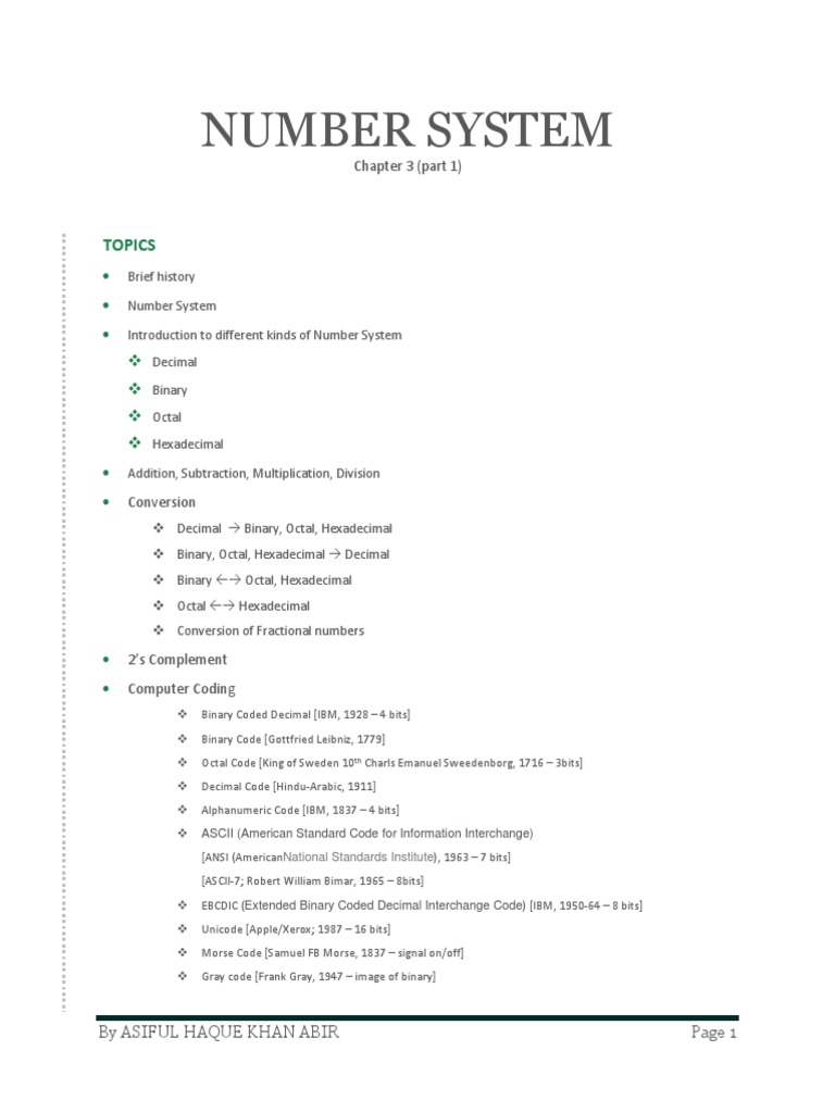 Number System | PDF | Ebcdic | Binary Coded Decimal