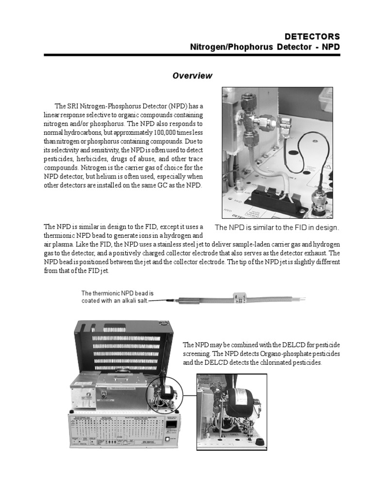 Nitrogen Phosphorus Detector | PDF | Gas Chromatography | Hydrogen