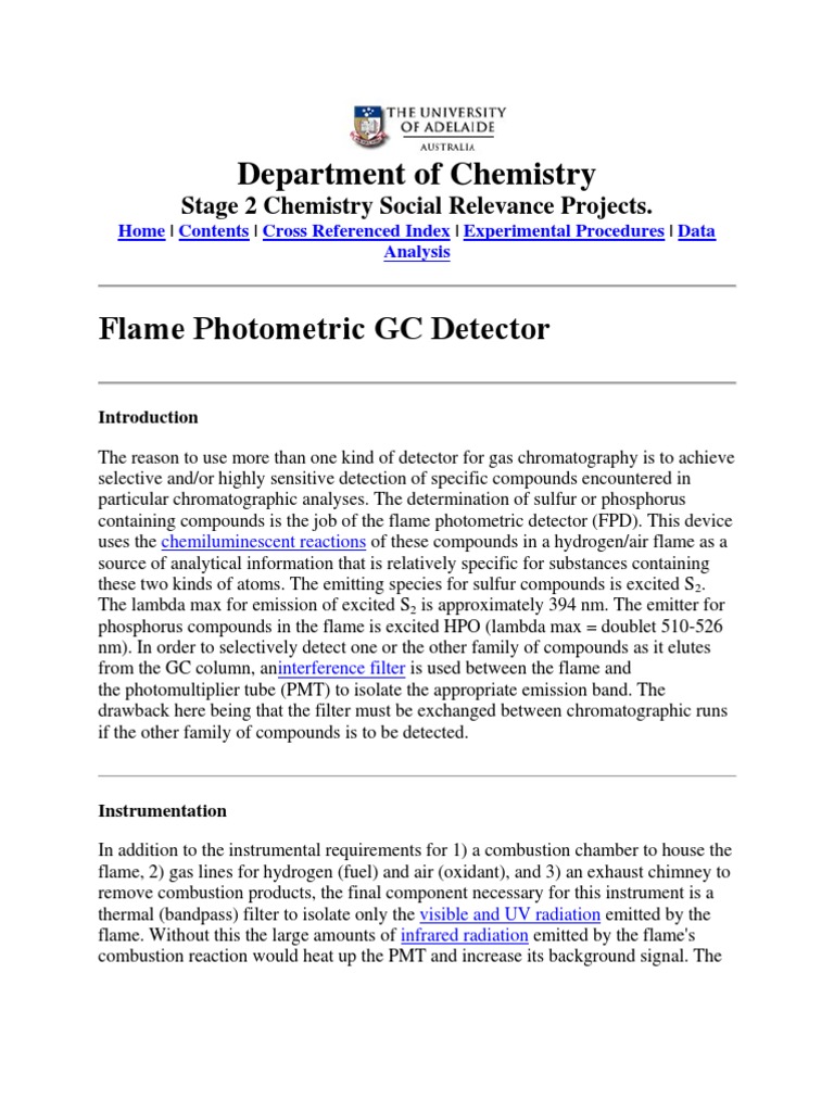 Flame Photometric GC Detector Overview | PDF