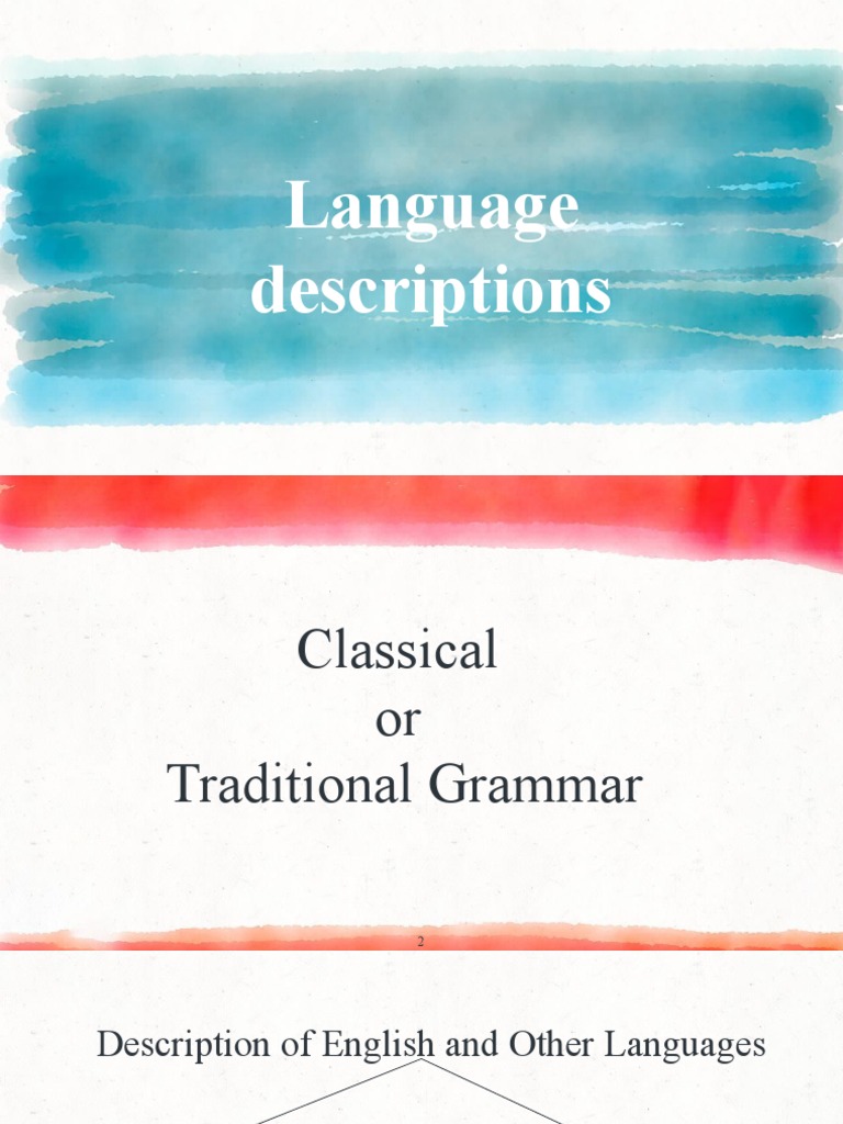 Lesson 3 - Language Descriptions | PDF | Subject (Grammar) | Drill
