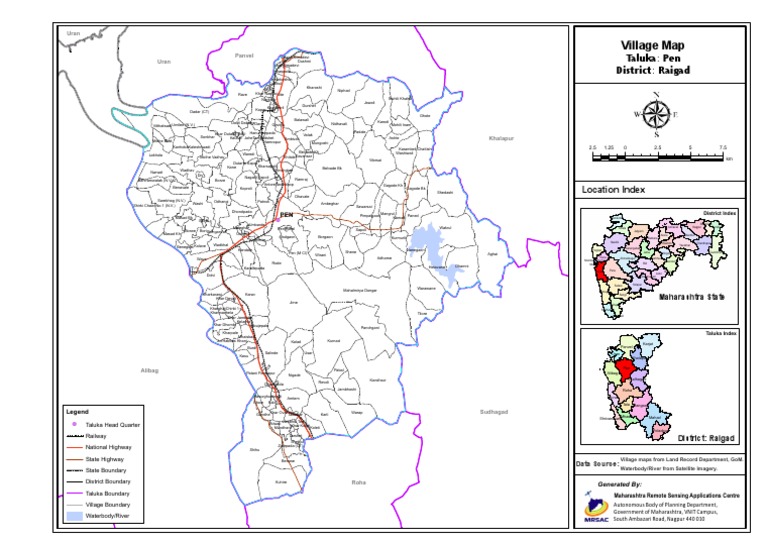 Village Map: Taluka: Pen District: Raigad | PDF | Nature