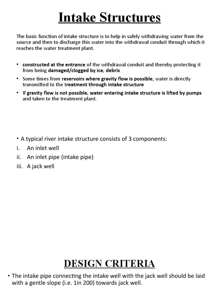 Intake Structure | PDF