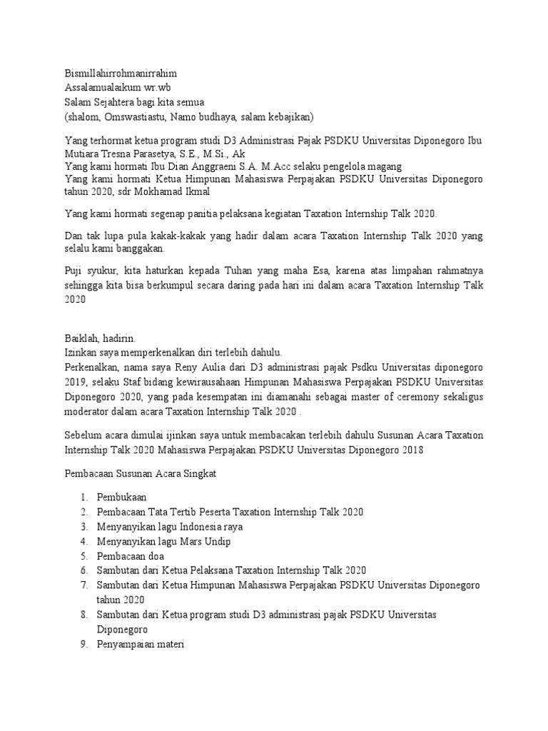 Teks MC Dan Moderator Tit | PDF