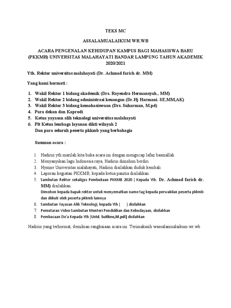 TEKS MC PKKMB | PDF | Kajian Bahasa Asing