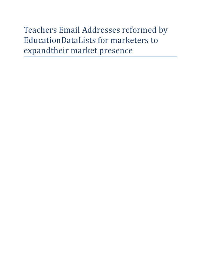 EDL Teachers Email Addresses | PDF | Marketing | Economies