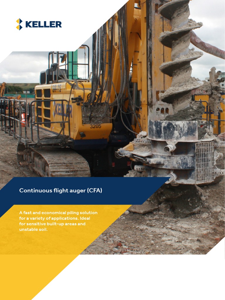 CFA Continuous Flight Auger Brochure PDF | PDF | Deep Foundation | Civil Engineering