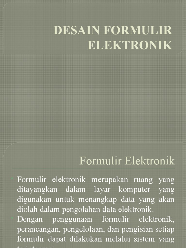 TTM-6 Desain Formulir Elektronik | PDF
