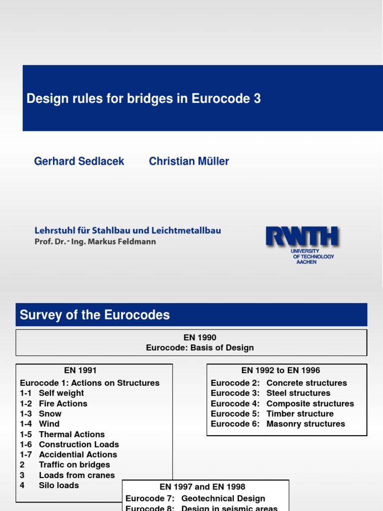 Design Rules For Bridges in Eurocode 3 | PDF | Fatigue (Material) | Bridge