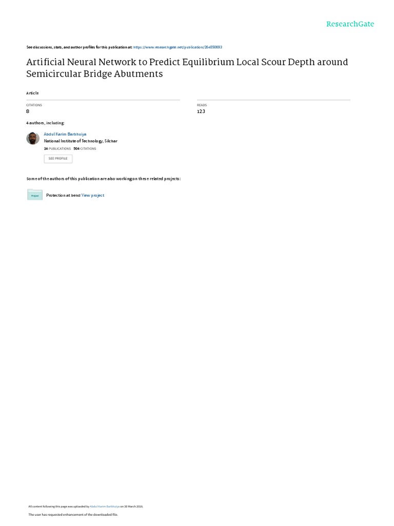Artificial Neural Network Models for Predicting Equilibrium Local Scour Depth around ...