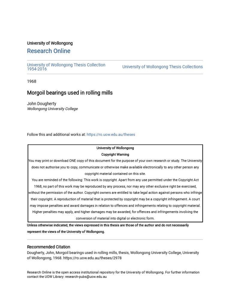 Morgoil Bearings Used in Rolling Mills | Download Free PDF | Bearing ...