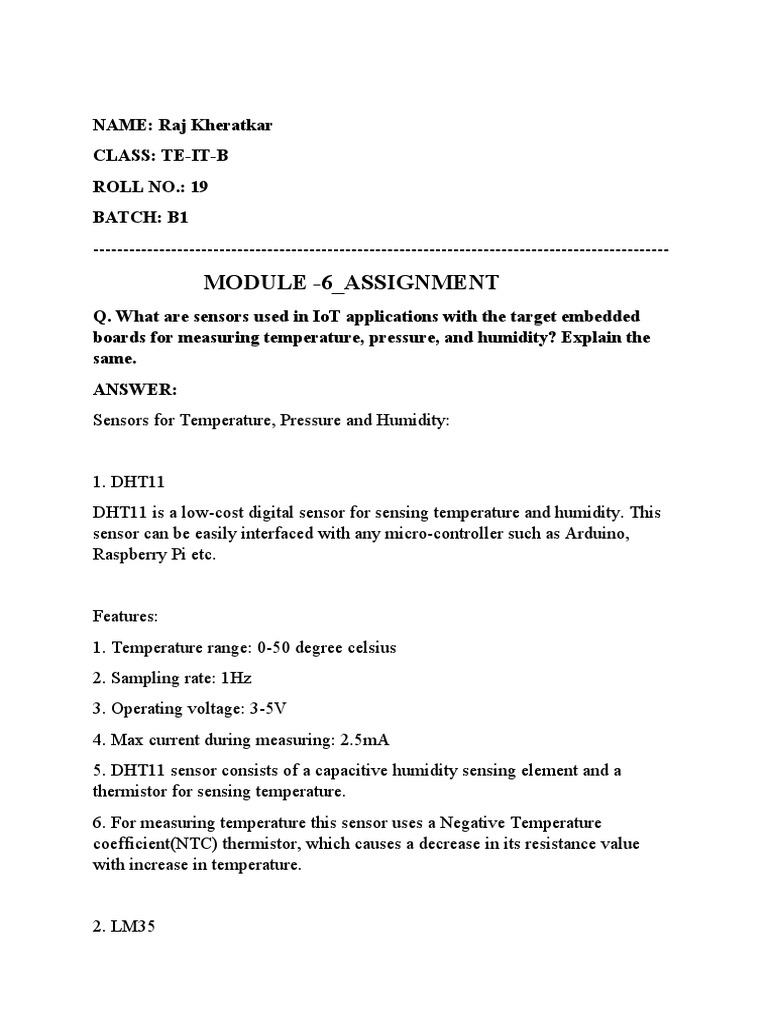 Module - 6 - Assignment | PDF | Raspberry Pi | Arduino