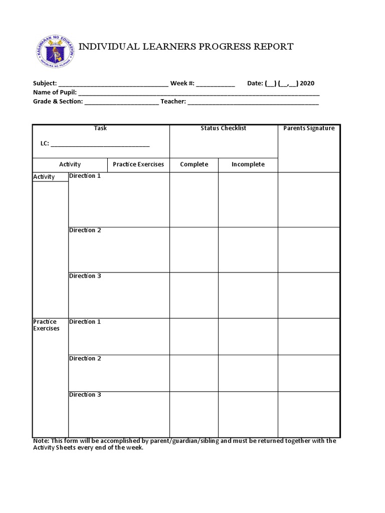 Individual Learners Progress Report | PDF | Applied Psychology | Communication