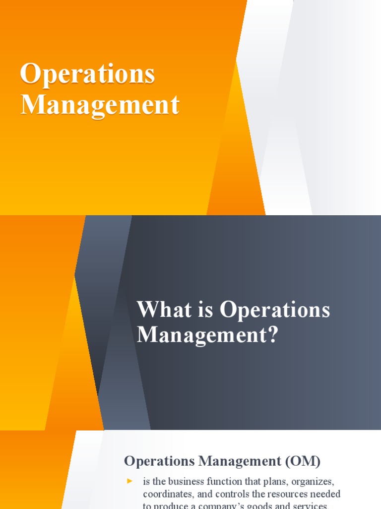 Operation Management | PDF | Operations Management | Business Process ...
