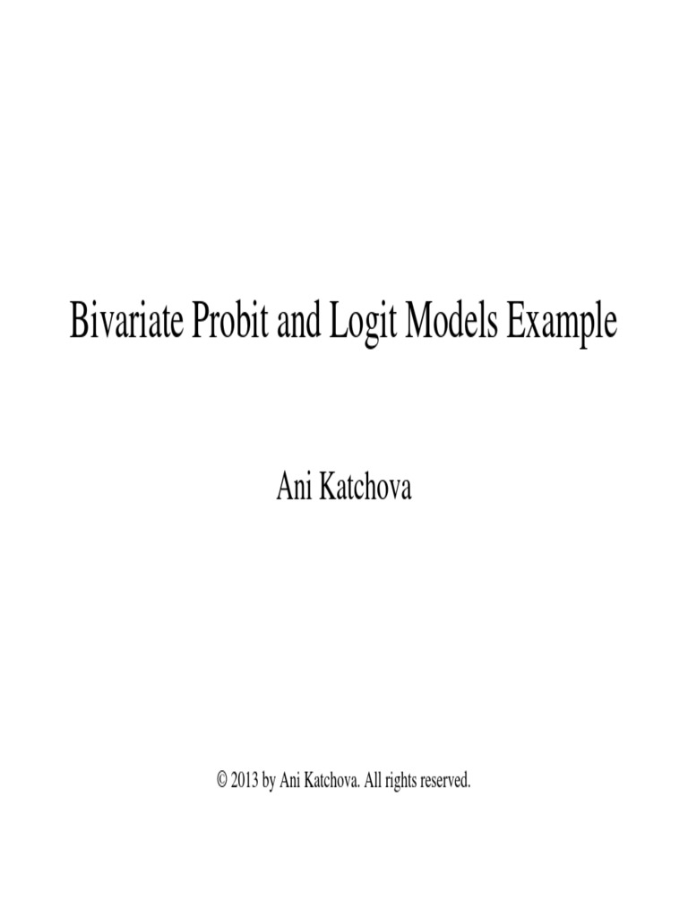 Bivariate Probit and Logit Models Example | PDF | Logistic Regression | Correlation And Dependence