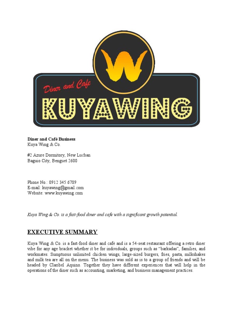 Executive Summary: Diner and Café Business | PDF | Restaurants | Point ...