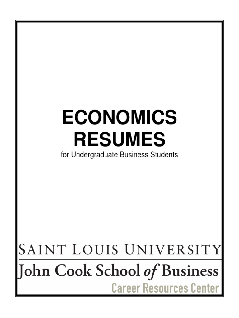 Economics Resumes: For Undergraduate Business Students | PDF | Résumé ...