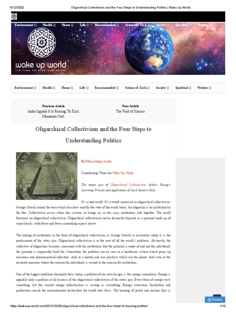 Oligarchical Collectivism and The Four Steps To Understanding Politics ...