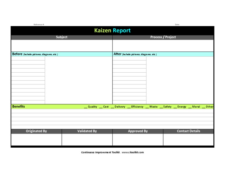 Kaizen Report Landscape PDF | PDF