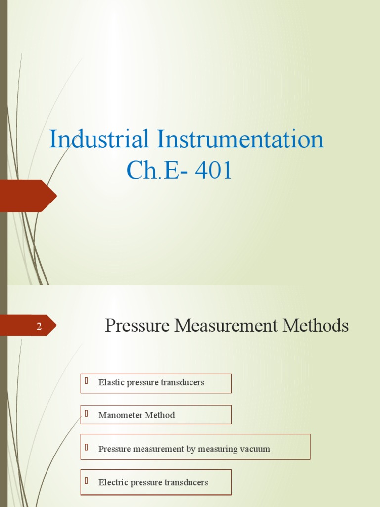 Industrial Instrumentation Lectures | PDF | Pressure Measurement | Instrumentation