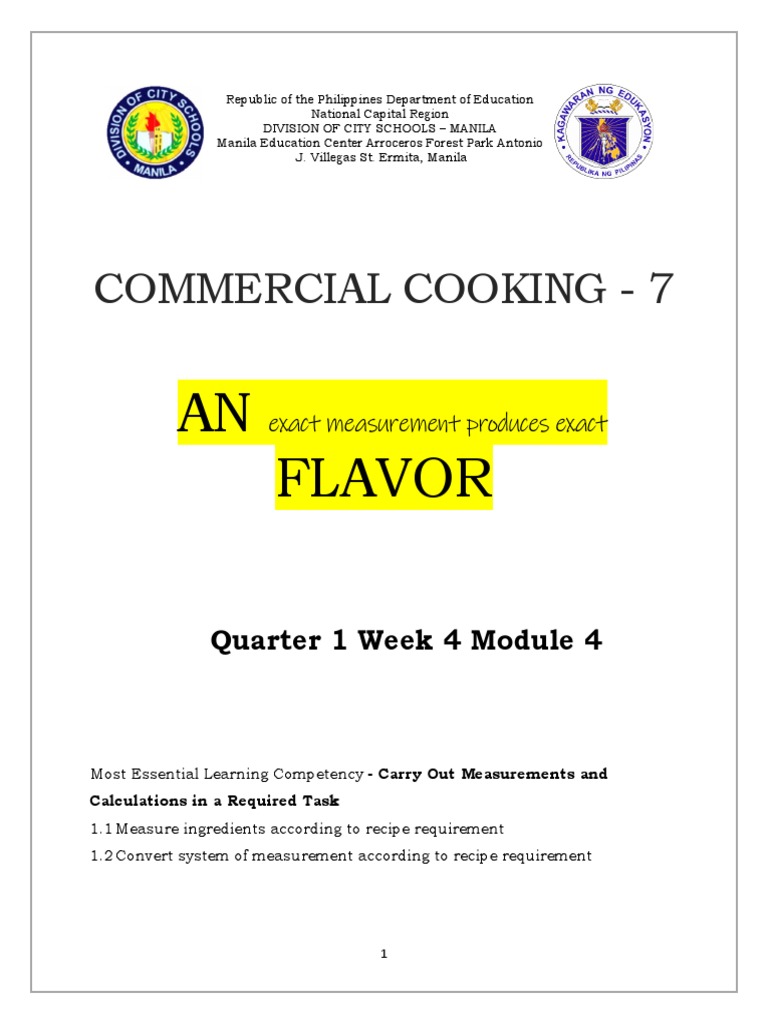 Cookery 7 Q1 W4 Mod4 Pdf Pdf Spoon Butter