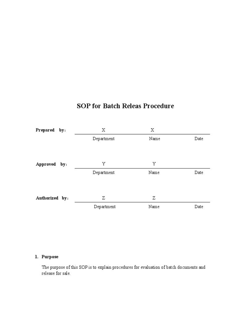 Batch Releas Procedure | PDF | Quality Assurance | Specification ...