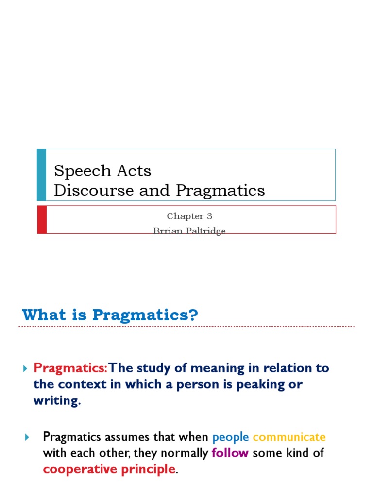 Eng 429 - Chapter 3 - Discourse and Pragmatics | PDF | Question ...